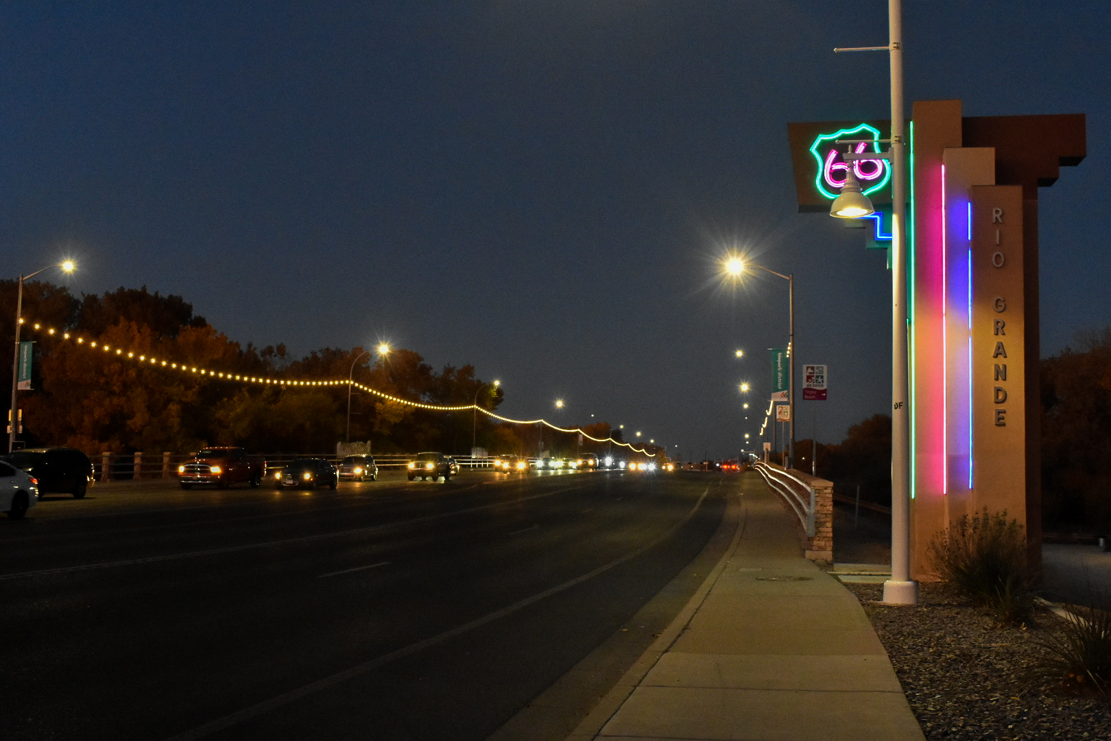 Festoon Lighting Project on Central Avenue Bridge Over Rio Grande River ...