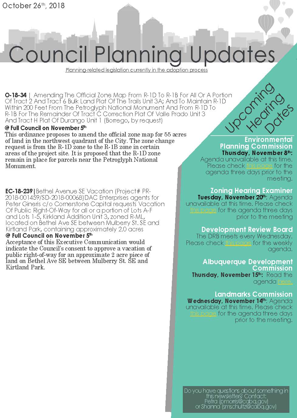 City Council Planning Newsletter — City of Albuquerque