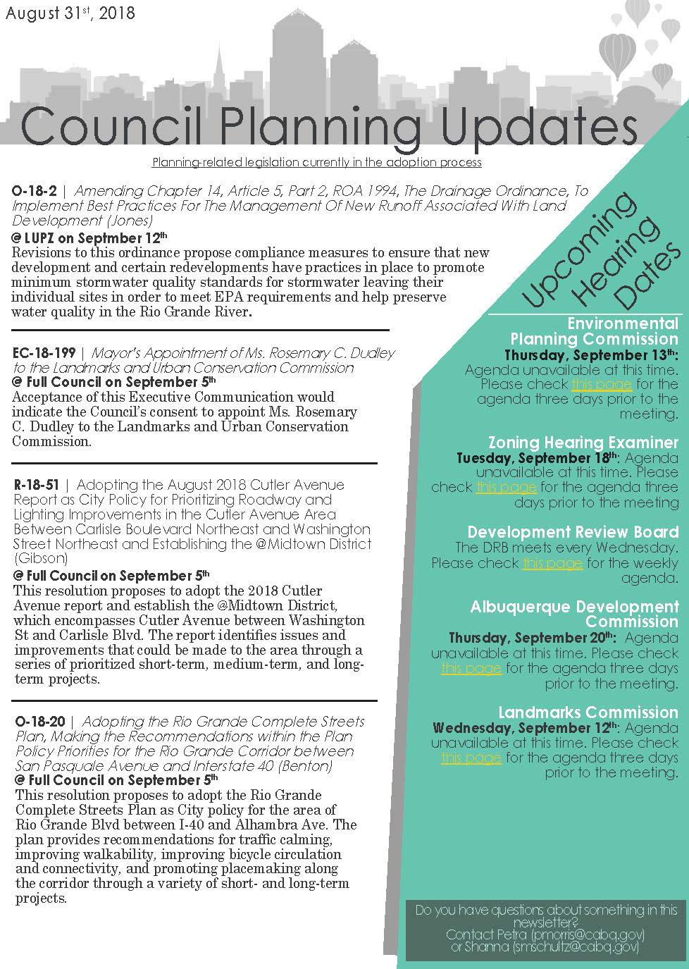 City Council Planning Newsletter — City of Albuquerque