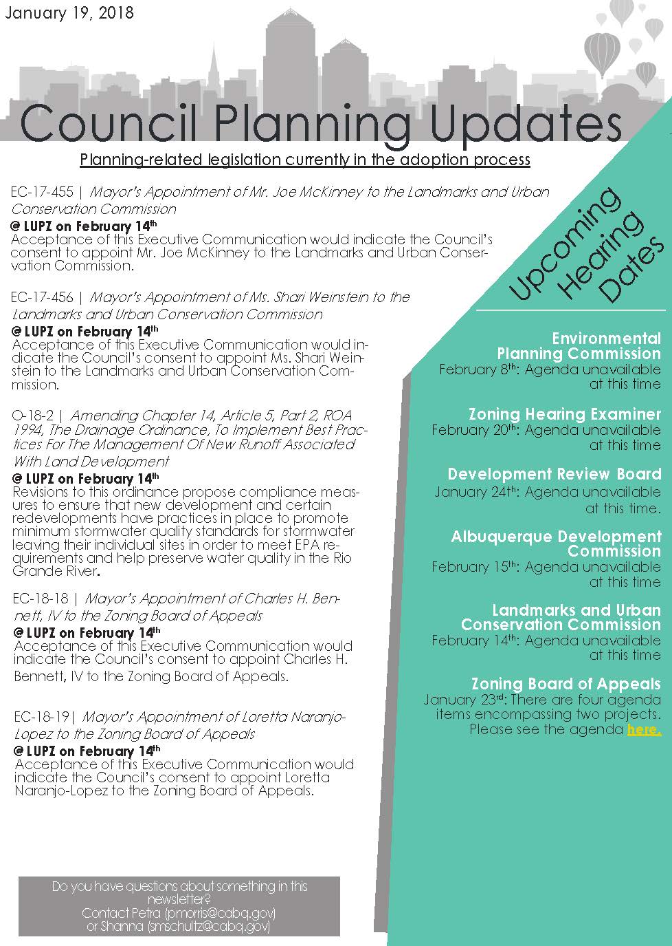 City Council Planning Newsletter — City of Albuquerque