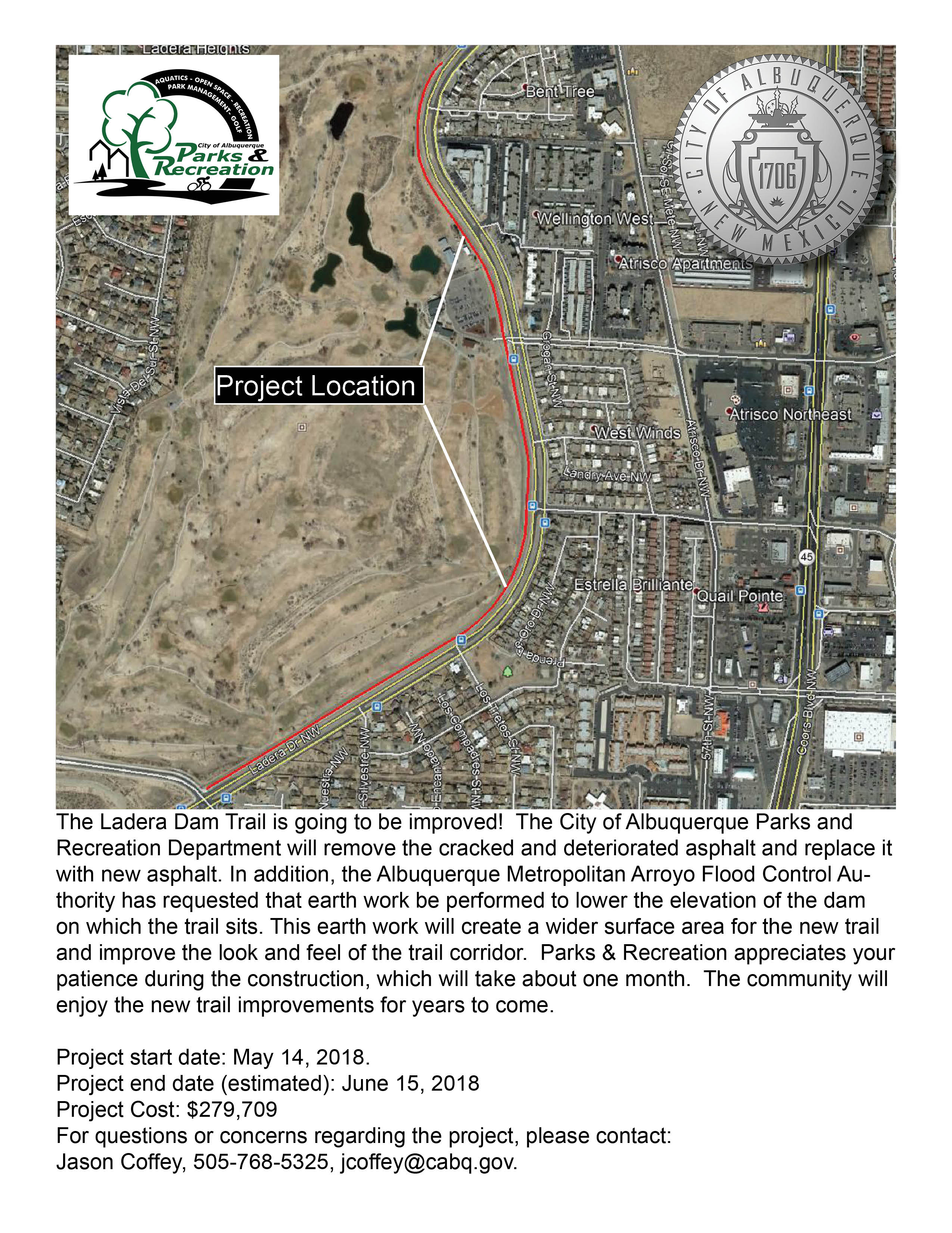Ladera Dam Trail Project Begins May 14 — City of Albuquerque