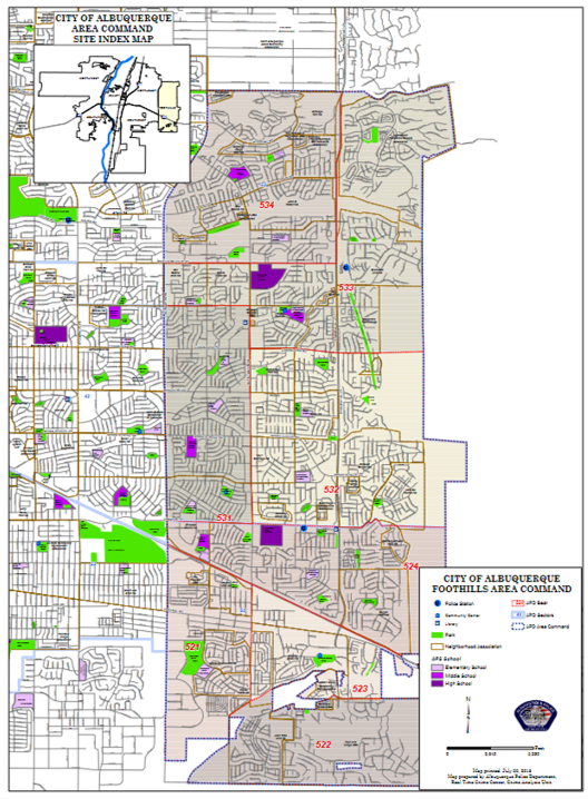 Foothills Area Command Map — City of Albuquerque