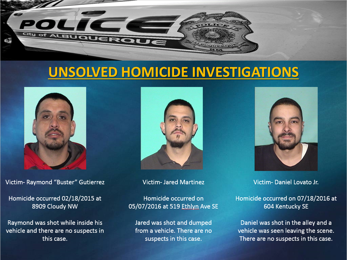Three Unsolved Cases Police Need Your Help Solving — City of Albuquerque